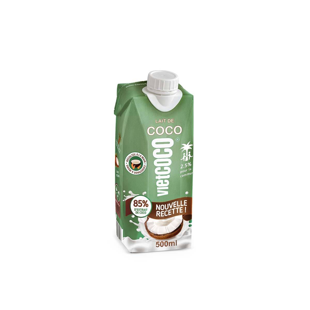 Lait de coco VIETCOCO tetra pack 500 ml - DDM 23/11/2022